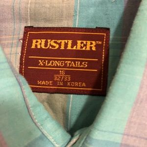 Rustler | Shirts | Vintage Plaid Western Shirt Pearl Snap Usa Large ...